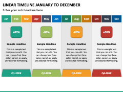 Linear Timeline January to December PowerPoint and Google Slides Template