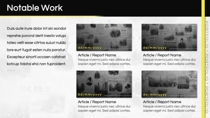 Free - Journalist Portfolio PowerPoint and Google Slides Template - PPT ...