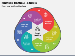 Rounded Triangle - 6 Nodes PowerPoint Presentation Slides - PPT Template