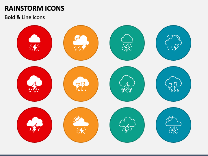 Rainstorm Icons for PowerPoint and Google Slides - PPT Slides