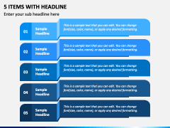 5 Items with Headline PowerPoint Template and Google Slides Theme