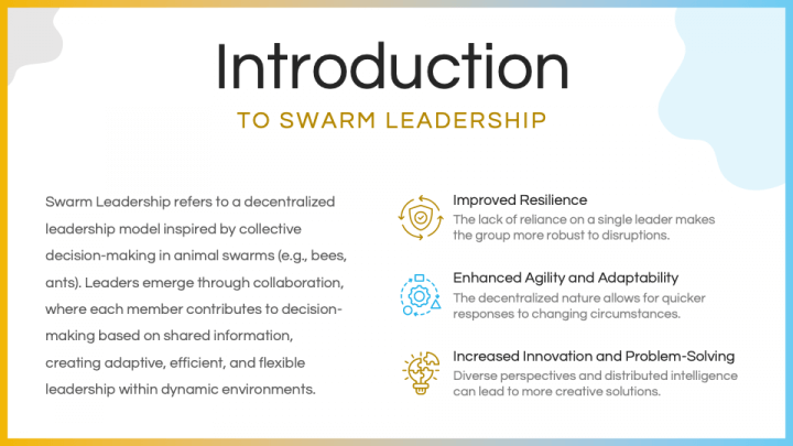 Swarm Leadership PowerPoint and Google Slides Template - PPT Slides