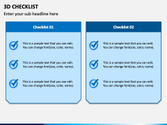 3D Checklist PowerPoint and Google Slides Template - PPT Slides
