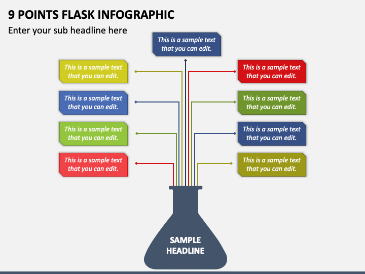 9 Points Flask Infographic PowerPoint Template and Google Slides Theme
