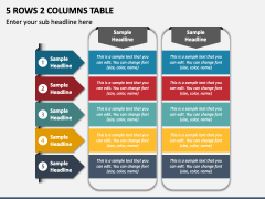 5 Rows 2 Columns Table for PowerPoint and Google Slides - PPT Slides