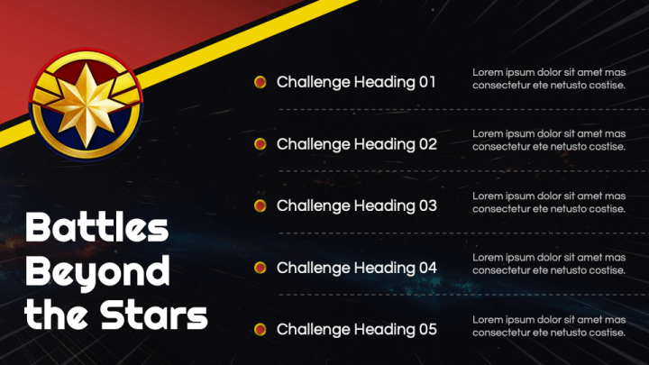 Free - Captain Marvel Theme for PowerPoint and Google Slides - PPT Slides