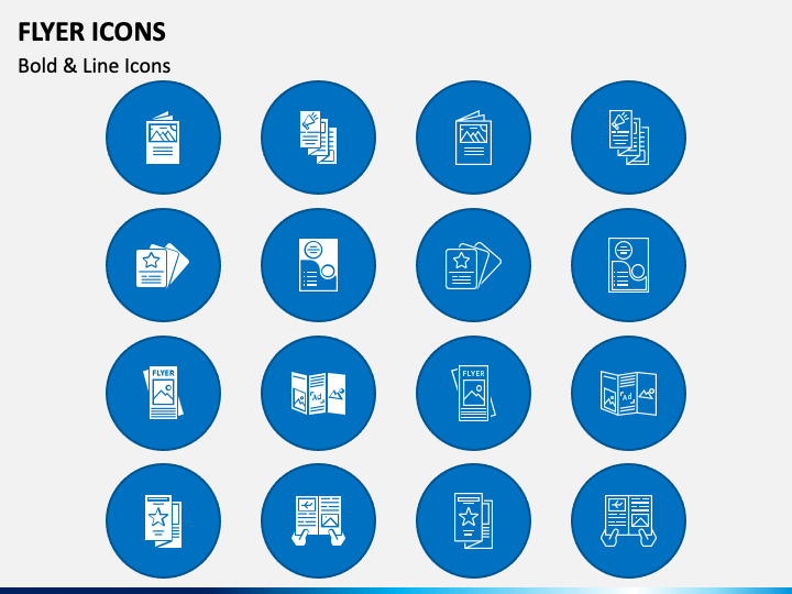 Flyer Icons for PowerPoint and Google Slides - PPT Slides