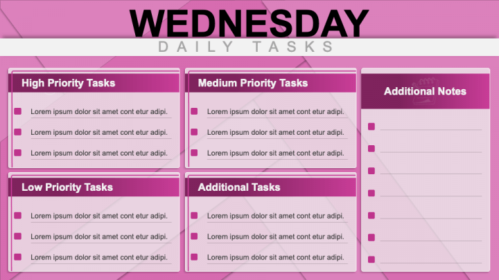 Free - Wednesday Tasks PowerPoint and Google Slides Template - PPT Slides