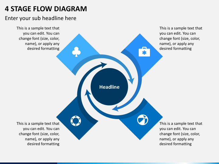 4 Stage Flow Diagram PowerPoint Template - PPT Slides