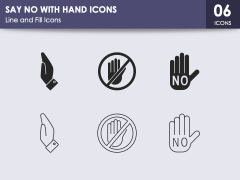 Say No with Hand Icons for PowerPoint and Google Slides