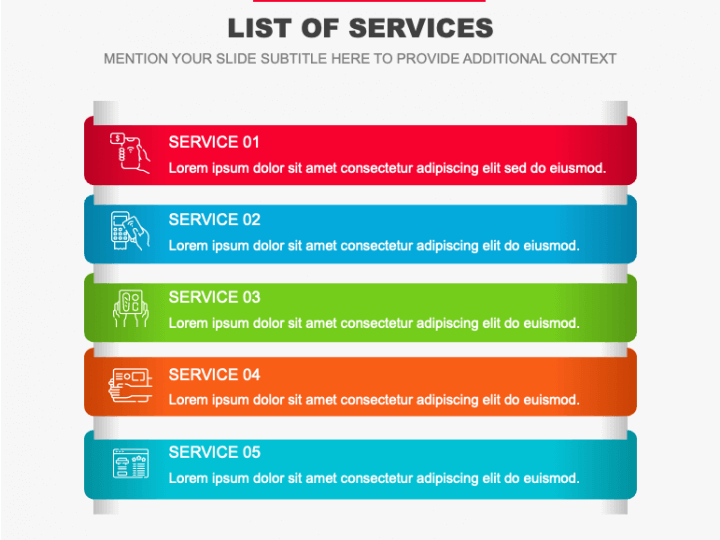 List of Services PowerPoint and Google Slides Template - PPT Slides