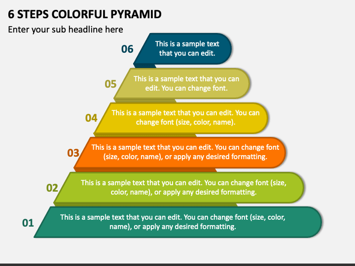6 Steps Colorful Pyramid PowerPoint and Google Slides Template - PPT Slides