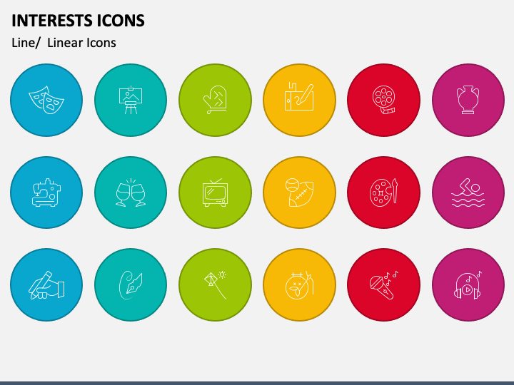 Interests Icons for PowerPoint and Google Slides - PPT Slides