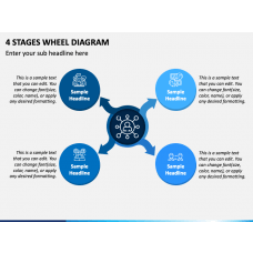 Wheel Diagram - 4 Stages PowerPoint Slide