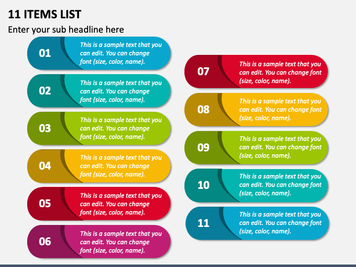 11 Items List PowerPoint Presentation Slides - PPT Template
