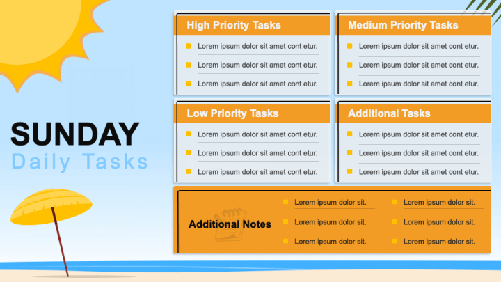 Free - Sunday Tasks PowerPoint and Google Slides Template - PPT Slides