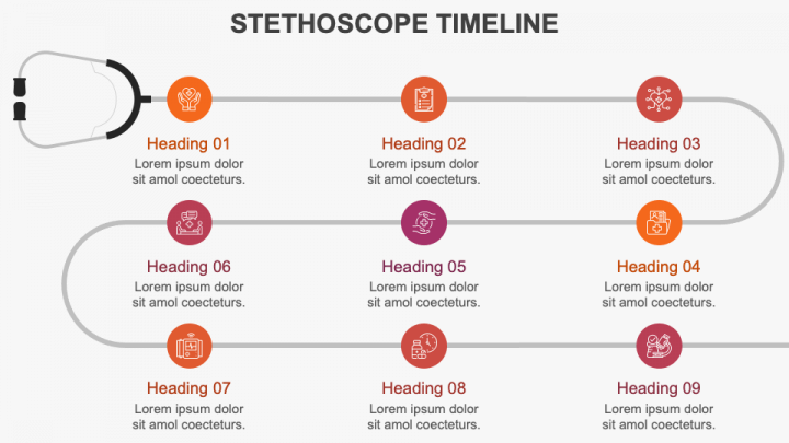 Stethoscope Timeline PowerPoint and Google Slides Template - PPT Slides