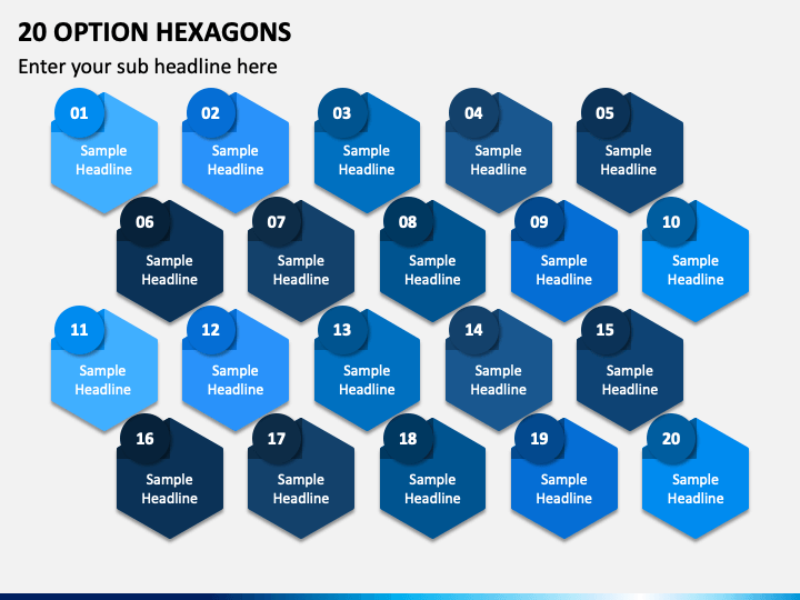 20 Option Hexagons PowerPoint Template and Google Slides Theme