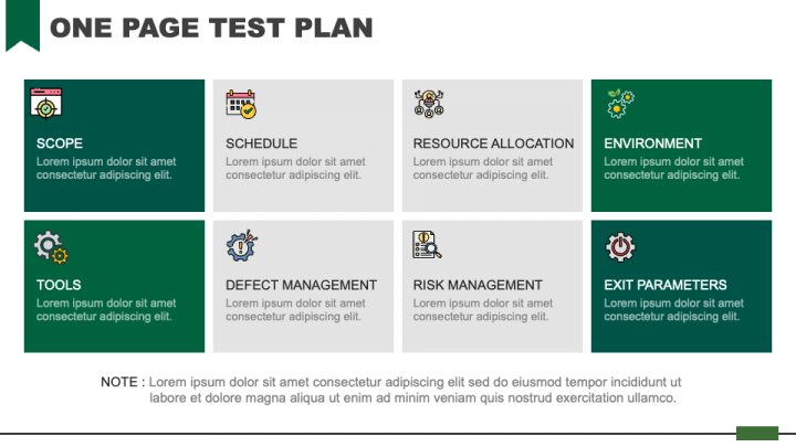 One Page Test Plan PowerPoint and Google Slides Template - PPT Slides