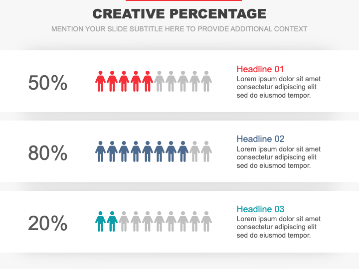Creative Percentage Infographics for PowerPoint and Google Slides - PPT ...