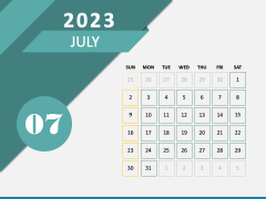 Calendar 2023 Type 4 for PowerPoint and Google Slides - PPT Slides