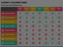 8 Rows 7 Columns Table for PowerPoint and Google Slides - PPT Slides