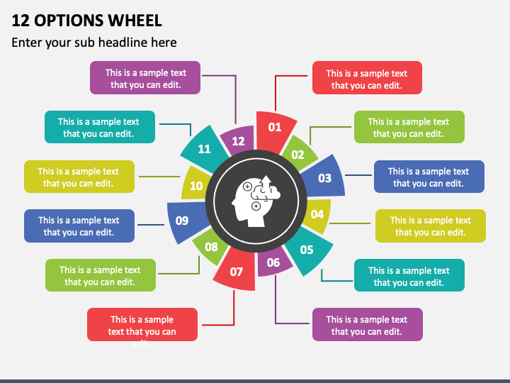 12 Options Wheel PowerPoint Template and Google Slides Theme