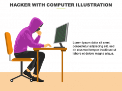 Hacker with Computer Illustration for PowerPoint and Google Slides