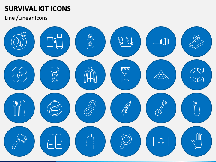 Survival Kit Icons for PowerPoint and Google Slides - PPT Slides