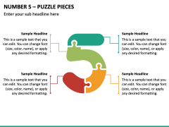 Number 5 - Puzzle Pieces PowerPoint Template - PPT Slides