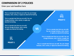 Comparison of 2 Policies PowerPoint Template - PPT Slides