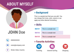 About Myself PowerPoint and Google Slides Template - PPT Slides