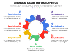 Broken Gear Infographics for PowerPoint and Google Slides