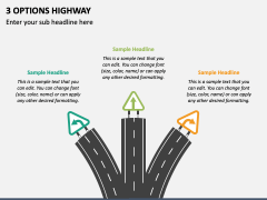 3 Options Highway for PowerPoint and Google Slides - PPT Slides