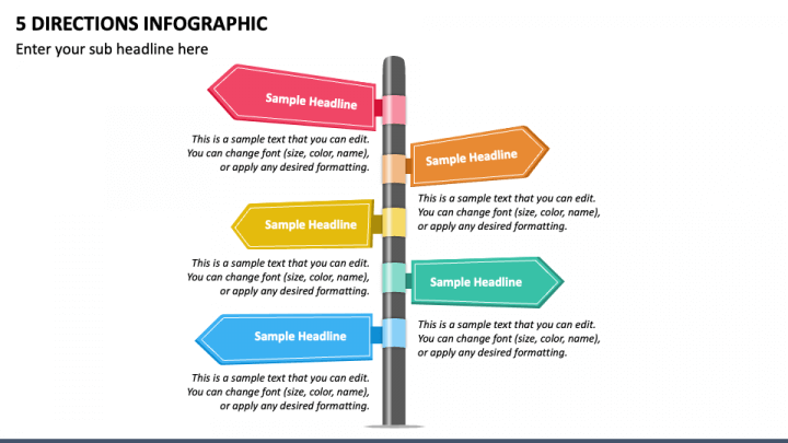 Free - 5 Directions Infographic for PowerPoint and Google Slides