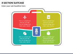 4 Section Suitcase PowerPoint Template - PPT Slides