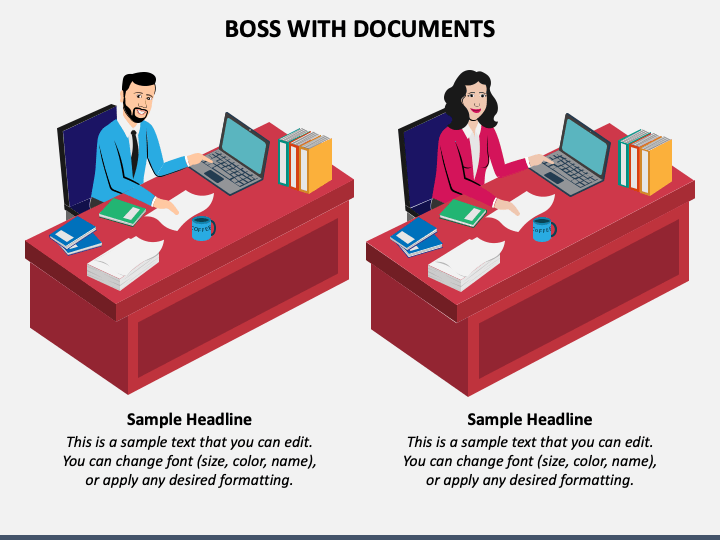 Boss with Documents Illustration for PowerPoint and Google Slides - PPT ...