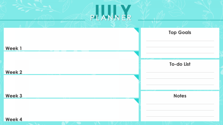 Free - Free - Free - July Planner PowerPoint and Google Slides Template ...