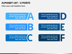 Alphabet List - 6 Points PowerPoint Presentation Slides - PPT Template