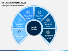6 Stage Broken Circle PowerPoint Presentation Slides - PPT Template