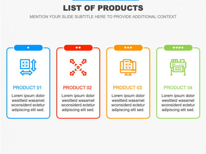 List of Products PowerPoint and Google Slides Template - PPT Slides