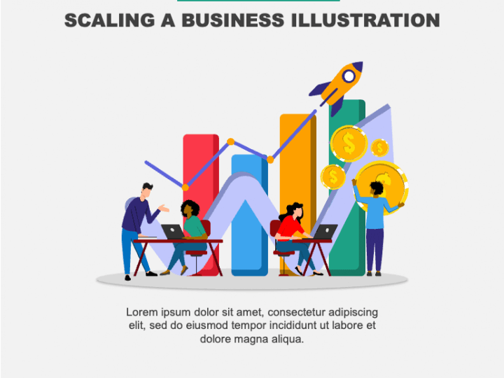 Scaling a Business Illustration for PowerPoint and Google Slides - PPT Slides