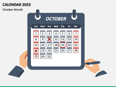 Calendar 2023 Type 1 for PowerPoint and Google Slides - PPT Slides
