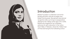 Free - Malala Yousafzai PowerPoint and Google Slides Template - PPT Slides
