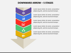 Downward Arrow - 5 Stages for PowerPoint and Google Slides - PPT Slides