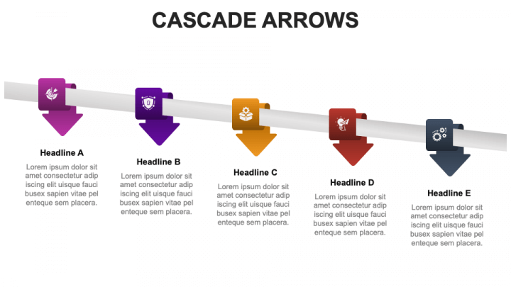 Free - Cascade Arrows Slides for PowerPoint and Google Slides - PPT Slides