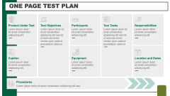 One Page Test Plan PowerPoint and Google Slides Template - PPT Slides