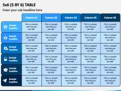 5 by 6 Table PowerPoint Template - PPT Slides