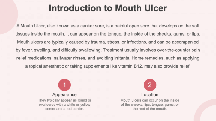 Mouth Ulcer PowerPoint and Google Slides Template - PPT Slides