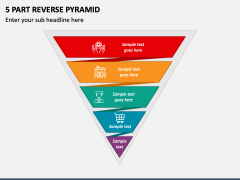 5 Part Reverse Pyramid PowerPoint Presentation Slides - PPT Template